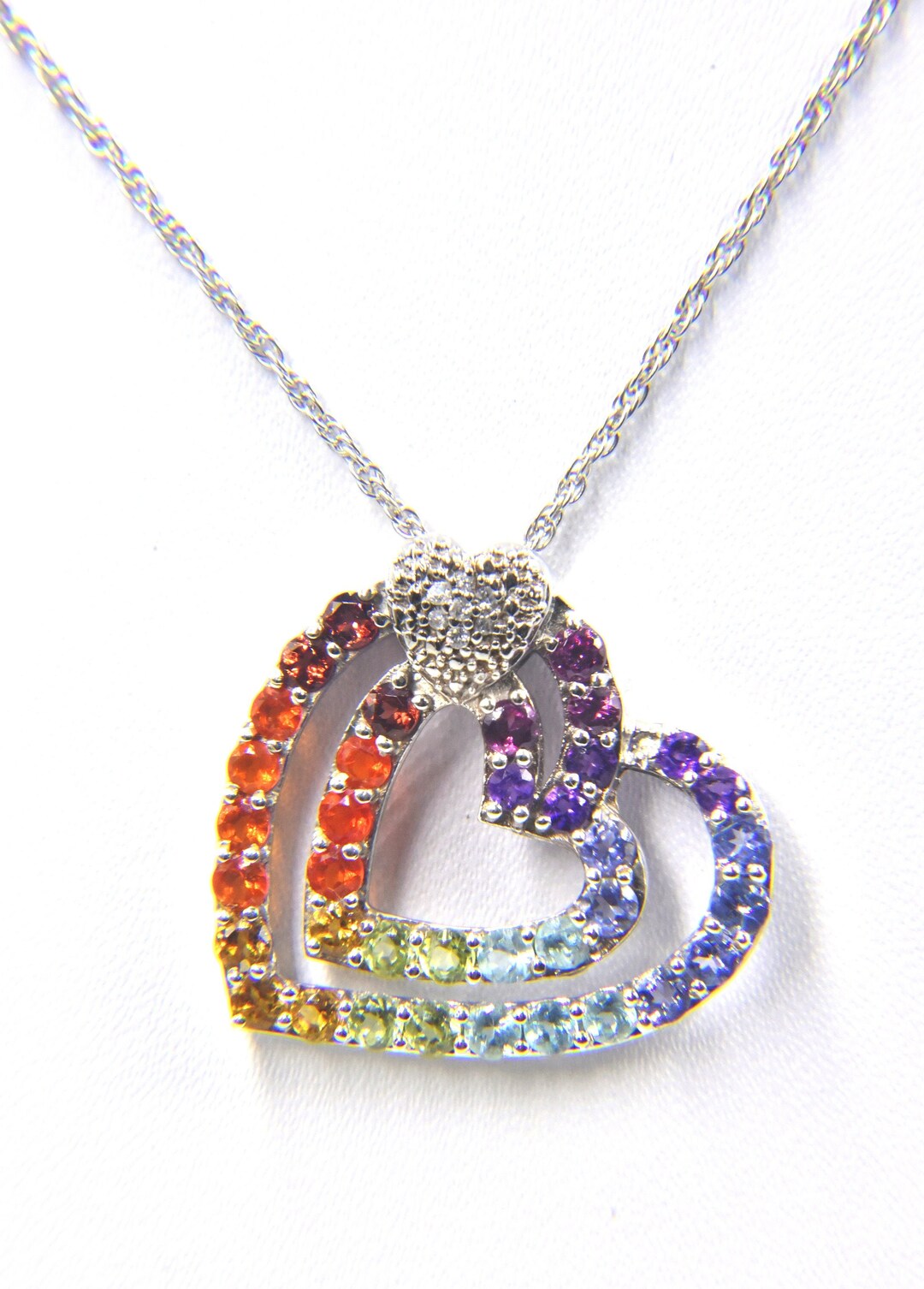 Natural Multi Gemstone Pendant-925 Sterling Silver-rainbow Pendant ...