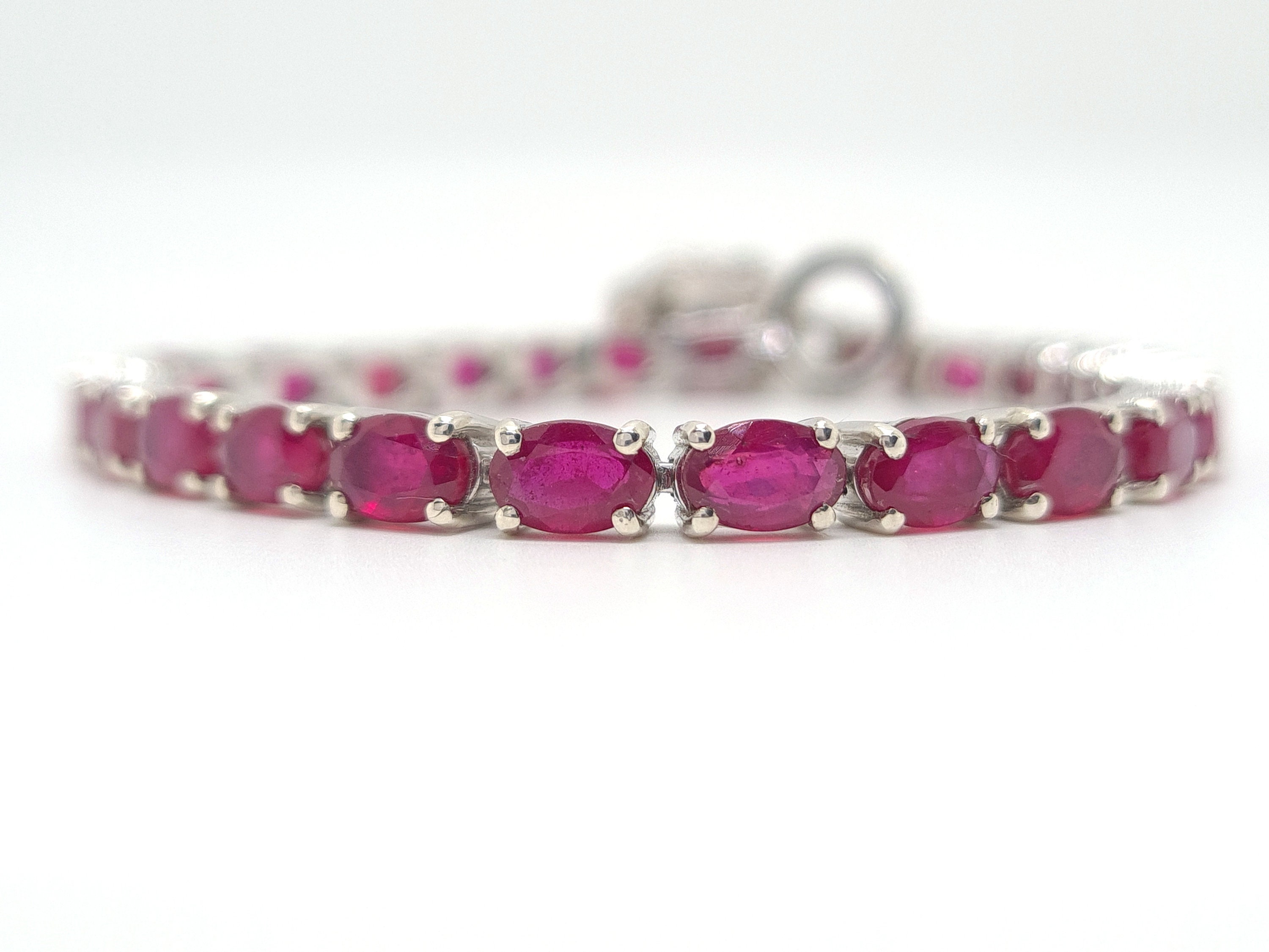 Natural Fissure Filled Niassa Ruby Ovals Tennis Silver - Etsy