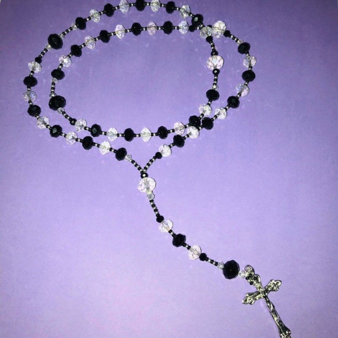 Traditional Catholic Rosary Prayer Beads With Black & White - Etsy