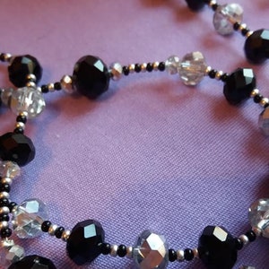 Traditional Catholic Rosary Prayer Beads With Black & White Crystal ...
