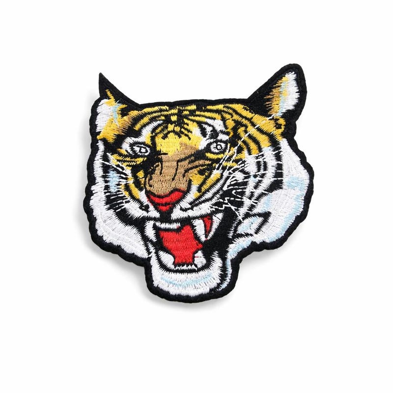 Tiger Patch With Flowers - Etsy UK