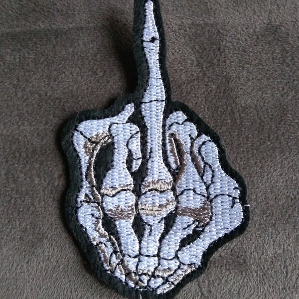 Skull Middle Finger Patch - Etsy Australia