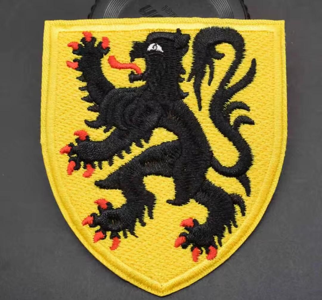 Lion Emblem Coat of Arms | Iron Sew on Patch | Flag of Flanders Belgium ...