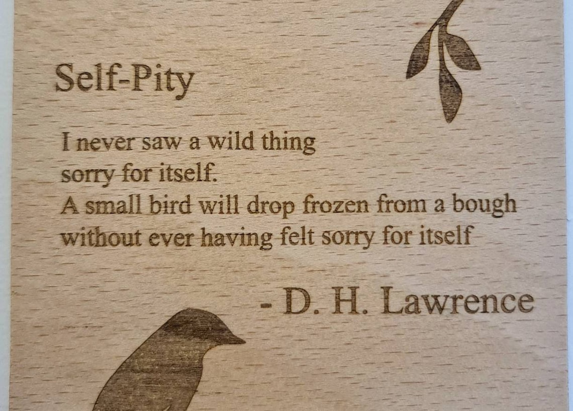 Poème en bois gravé Self Pity D H Lawrence signe art mural | Etsy