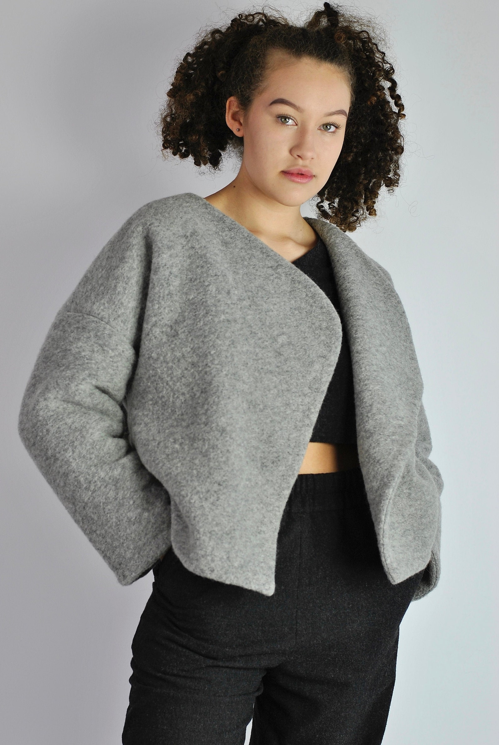 Wool Winter Jacket Boiled Wool Cardigan Warm Boiled Wool Mix - Etsy