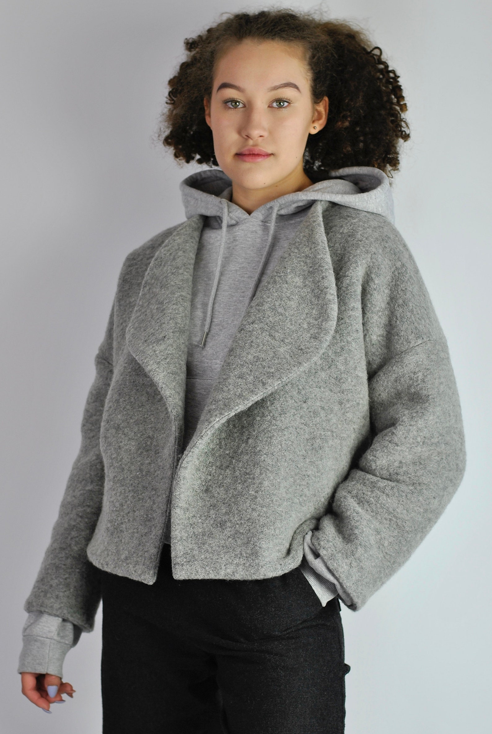 Wool Winter Jacket Boiled Wool Cardigan Warm Boiled Wool Mix - Etsy