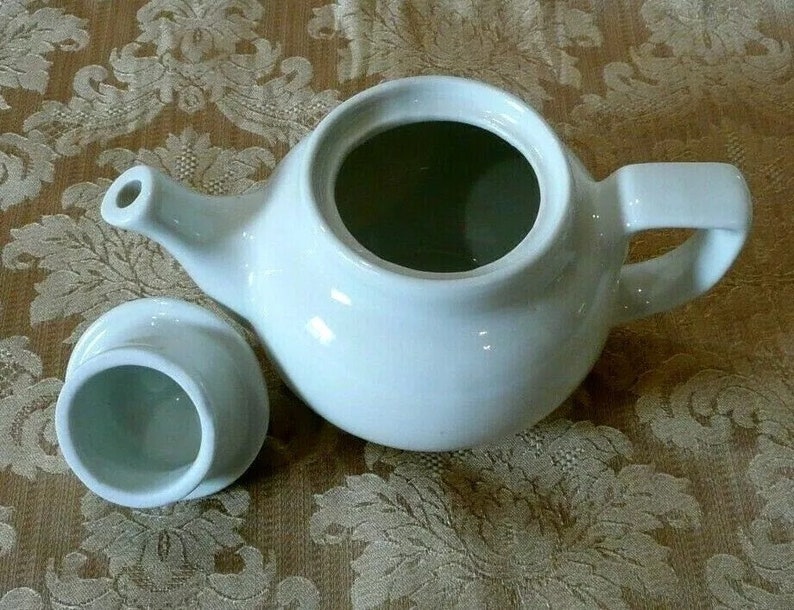 Vintage Hall Pottery White Teapot - Etsy