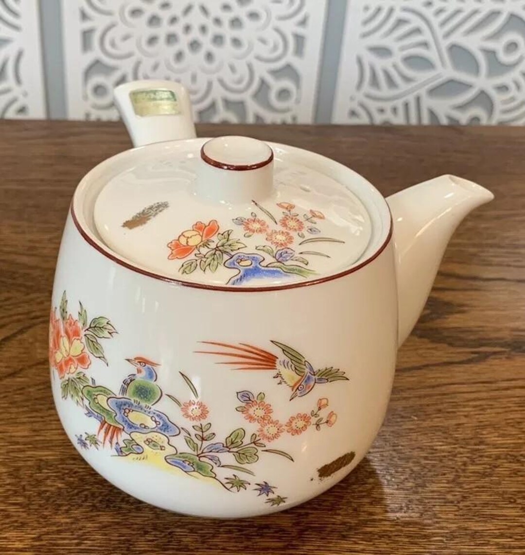 Vintage Japan Side Handle Tea Pot Floral Design 5 Cups and Bowls - Etsy