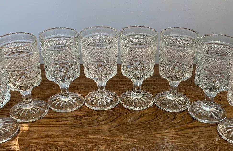 Set of 6 Vintage Anchor Hocking Wexford Goblets 5 1/2" Clear Glass - Etsy