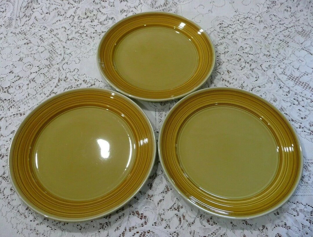 Set of 3 VINTAGE Mikasa TERRA STONE Topaz Dinner Plates - Etsy