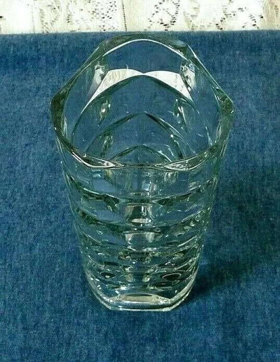 Vintage LADY VICTORIA Clear Crystal Glass VASE Chantelle Pattern Made ...