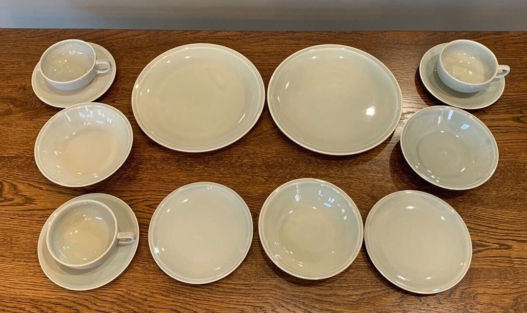 13 Pc Vintage Paden City Pottery Greenbriar Gray Place Setting - Etsy
