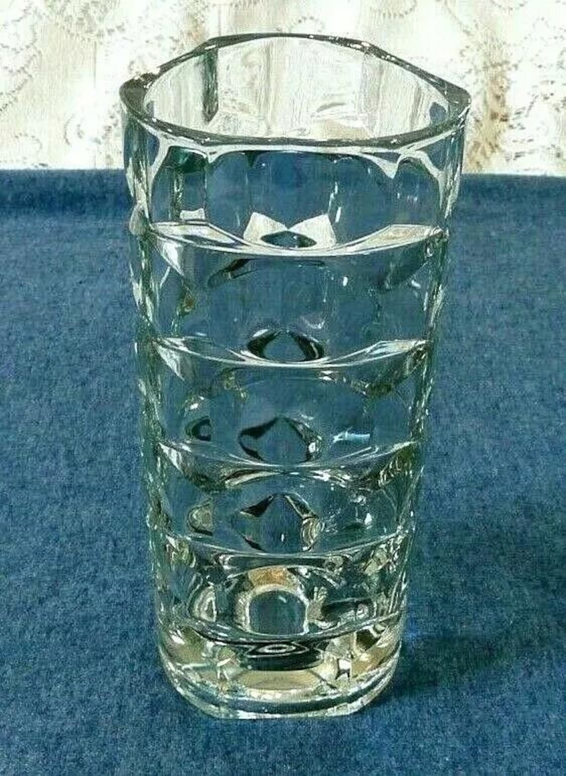 Vintage LADY VICTORIA Clear Crystal Glass VASE Chantelle Pattern Made ...