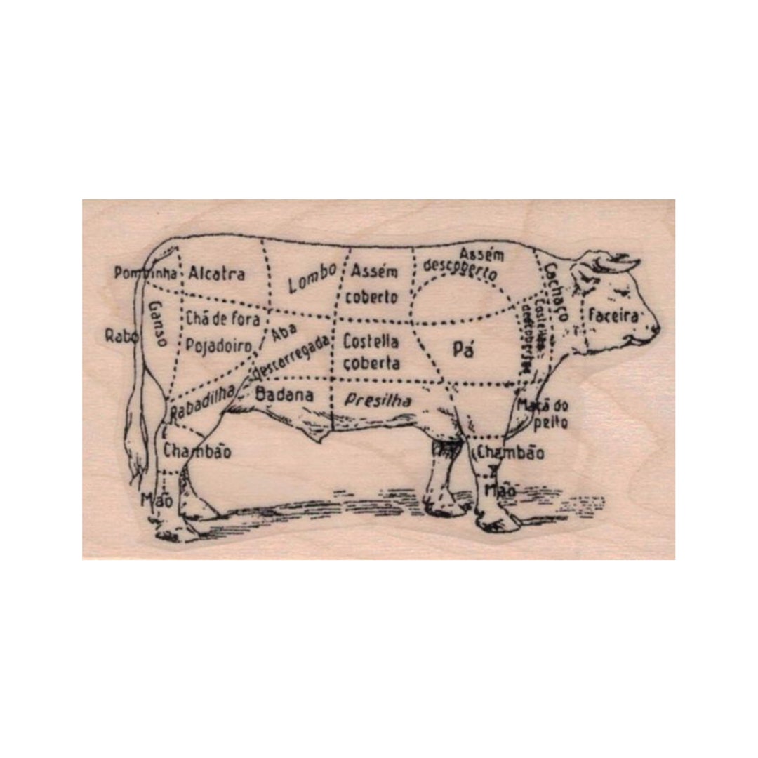 Beef Cuts RUBBER STAMP, Beef Cuts Stamp, Butcher Stamp, Portuguese ...