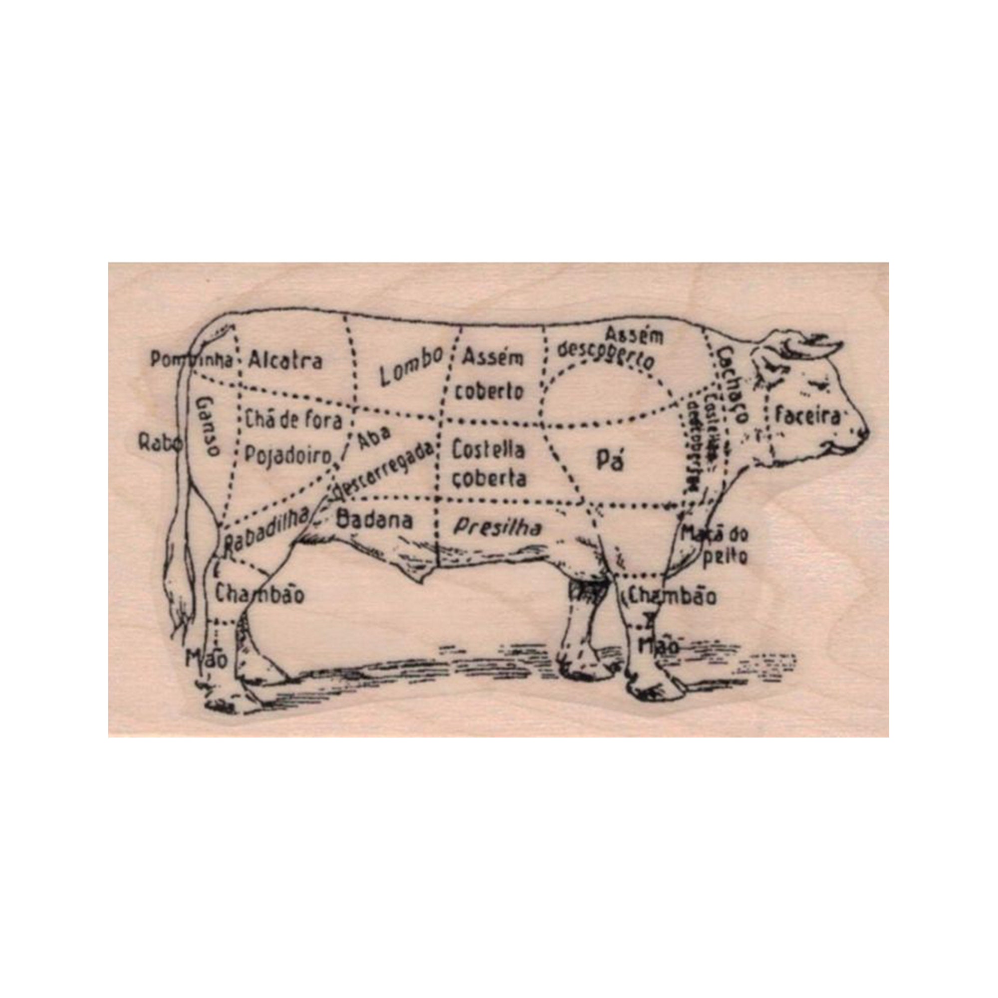Beef Cuts RUBBER STAMP, Beef Cuts Stamp, Butcher Stamp, Portuguese ...