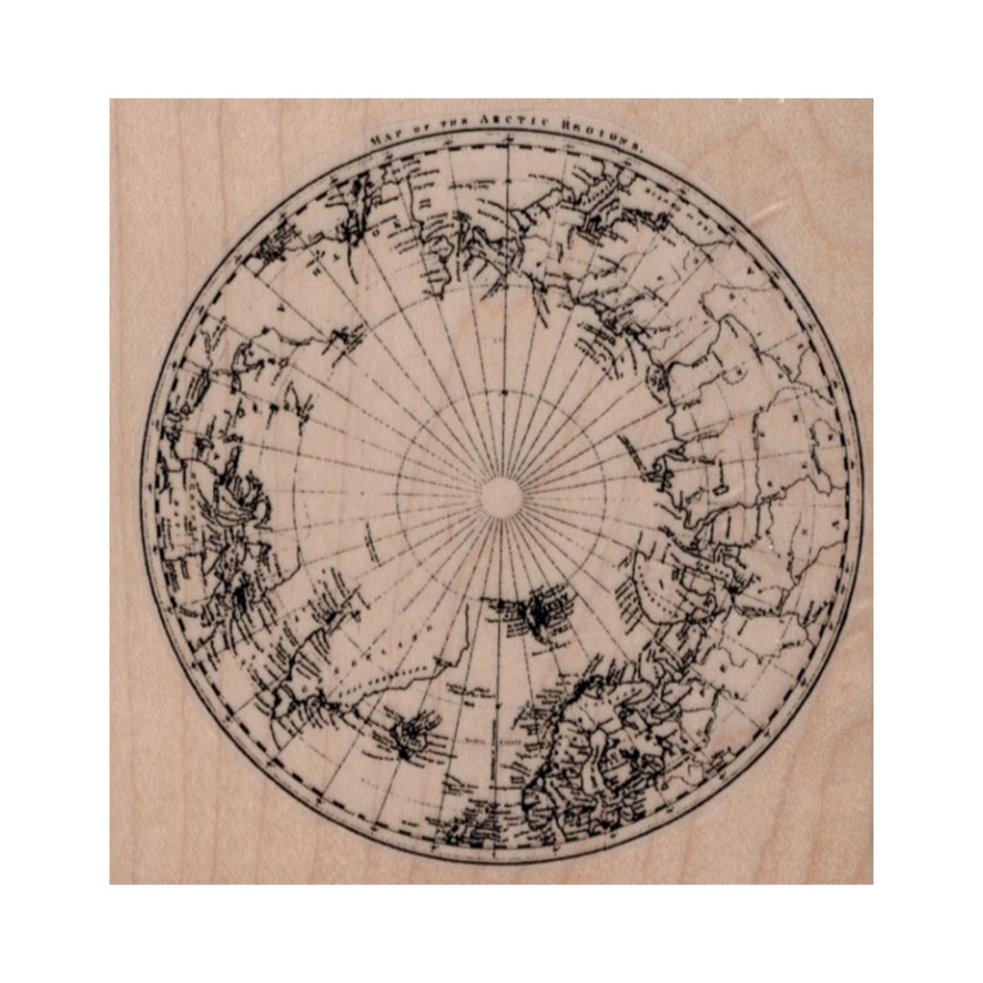 Map of Arctic RUBBER STAMP, Map Stamp, Background Stamp, Mixed Media ...