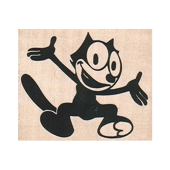 Open Arms Cat RUBBER STAMP Cartoon Cat Stamp Happy Cat - Etsy