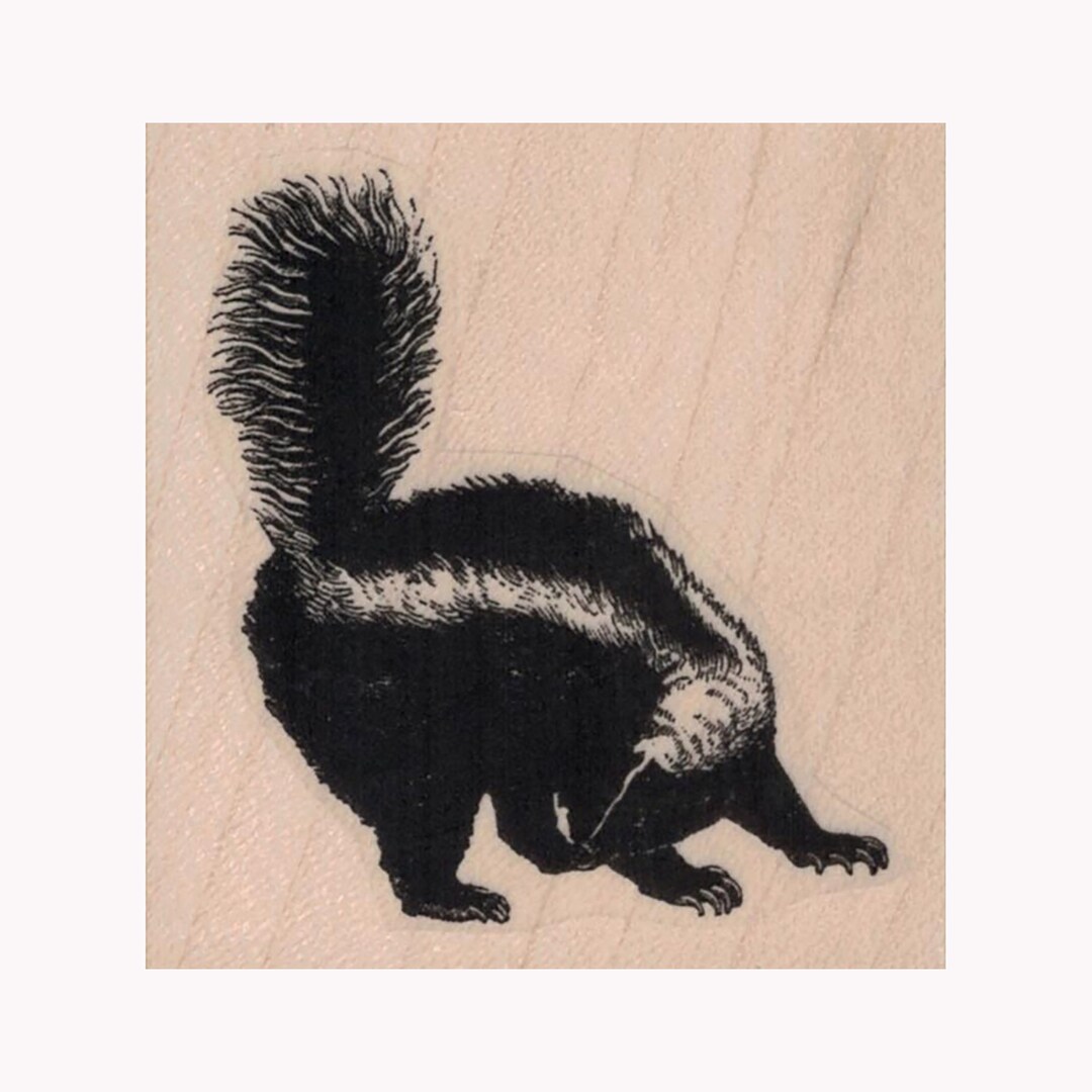 Skunk RUBBER STAMP, Skunk Stamp, Mephitidae Stamp, Wildlife Stamp ...