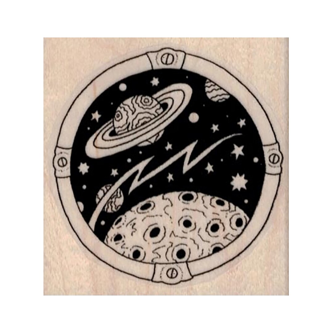 Space Scene RUBBER STAMP, Star Stamp, Celestial Stamp, Space Stamp ...