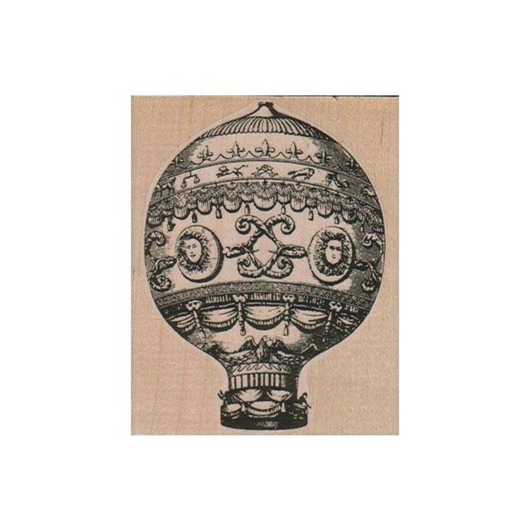 Victorian Balloon RUBBER STAMP, Victorian Stamp, Balloon Stamp, Hot Air ...