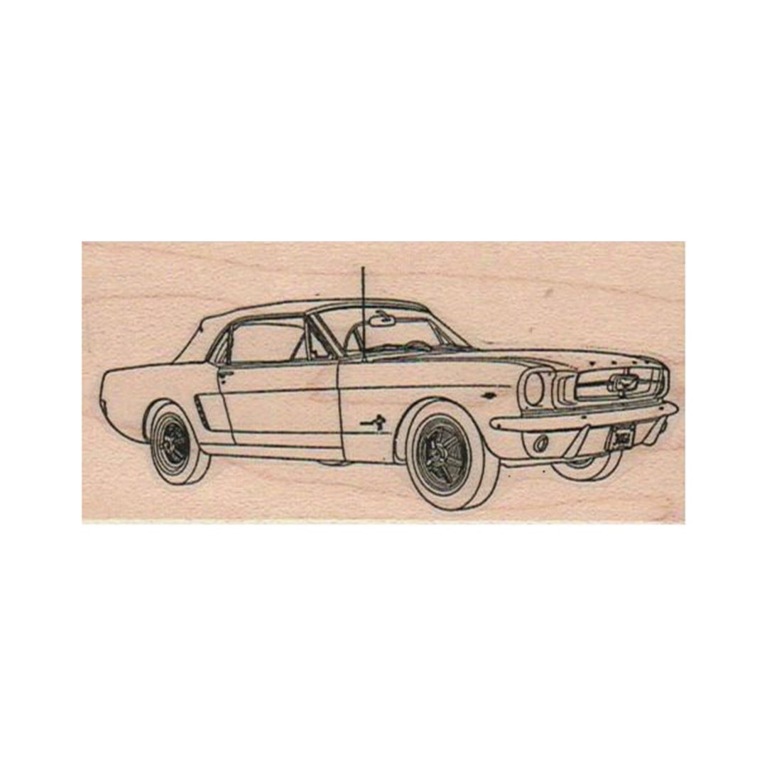Ford Mustang Convertible RUBBER STAMP, Vintage Car Stamp, Retro Car ...
