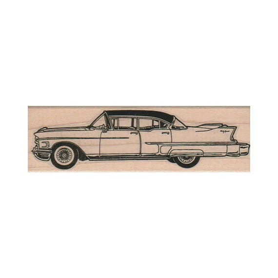 Finned Car RUBBER STAMP Vintage Car Stamp Retro Car Stamp - Etsy