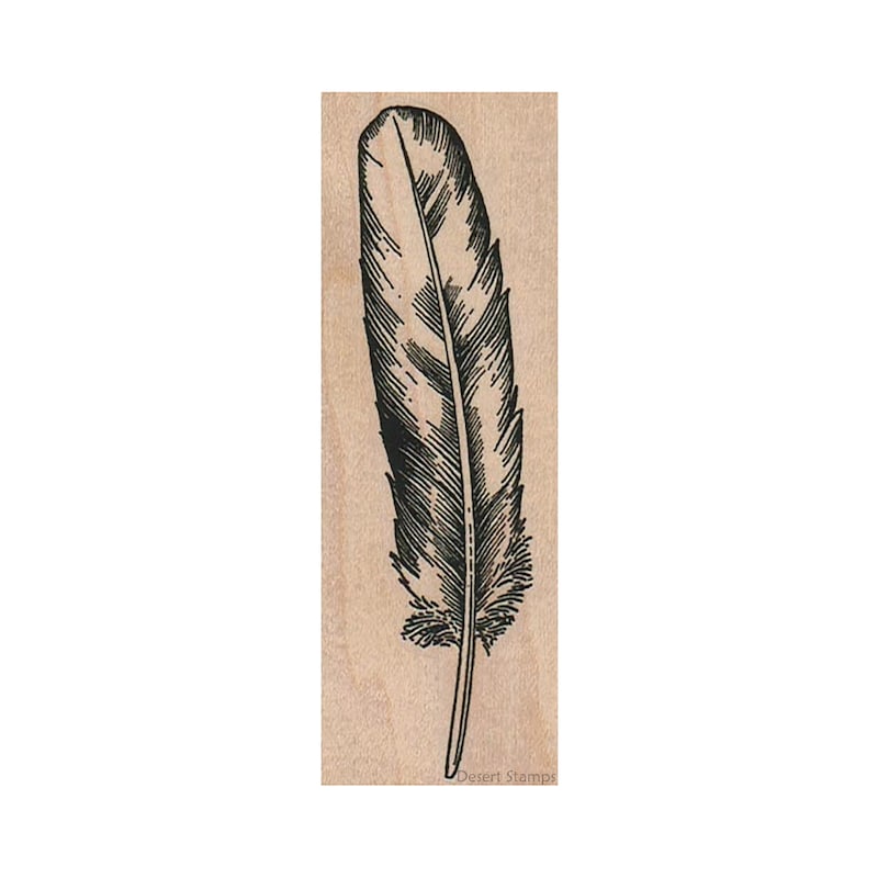 Rubber Ink Stamp Feather - Etsy