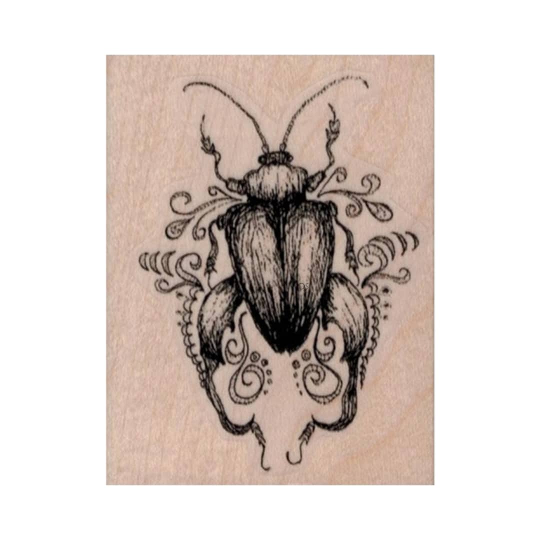 Fancy Scarab/beetle RUBBER STAMP, Insect Stamp, Bug Stamp, Entomology ...