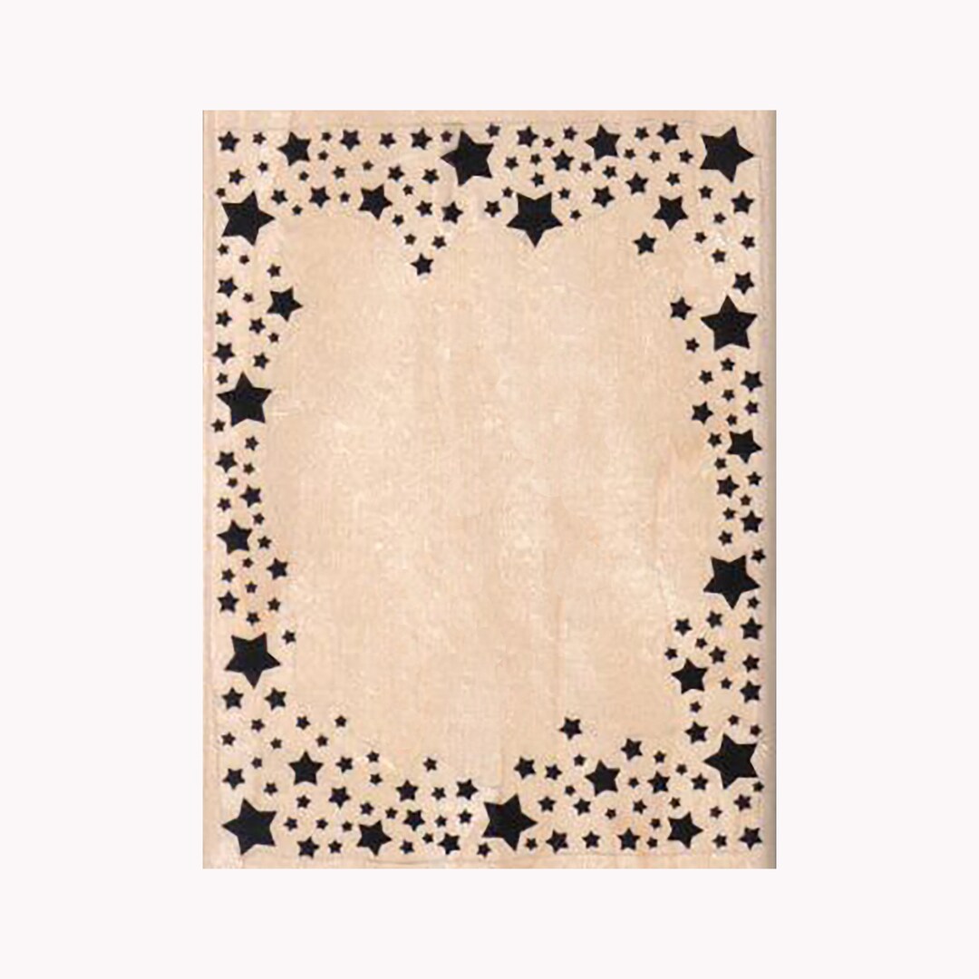 Star Border RUBBER STAMP, Star Stamp, Celestial Stamp, Space Stamp ...