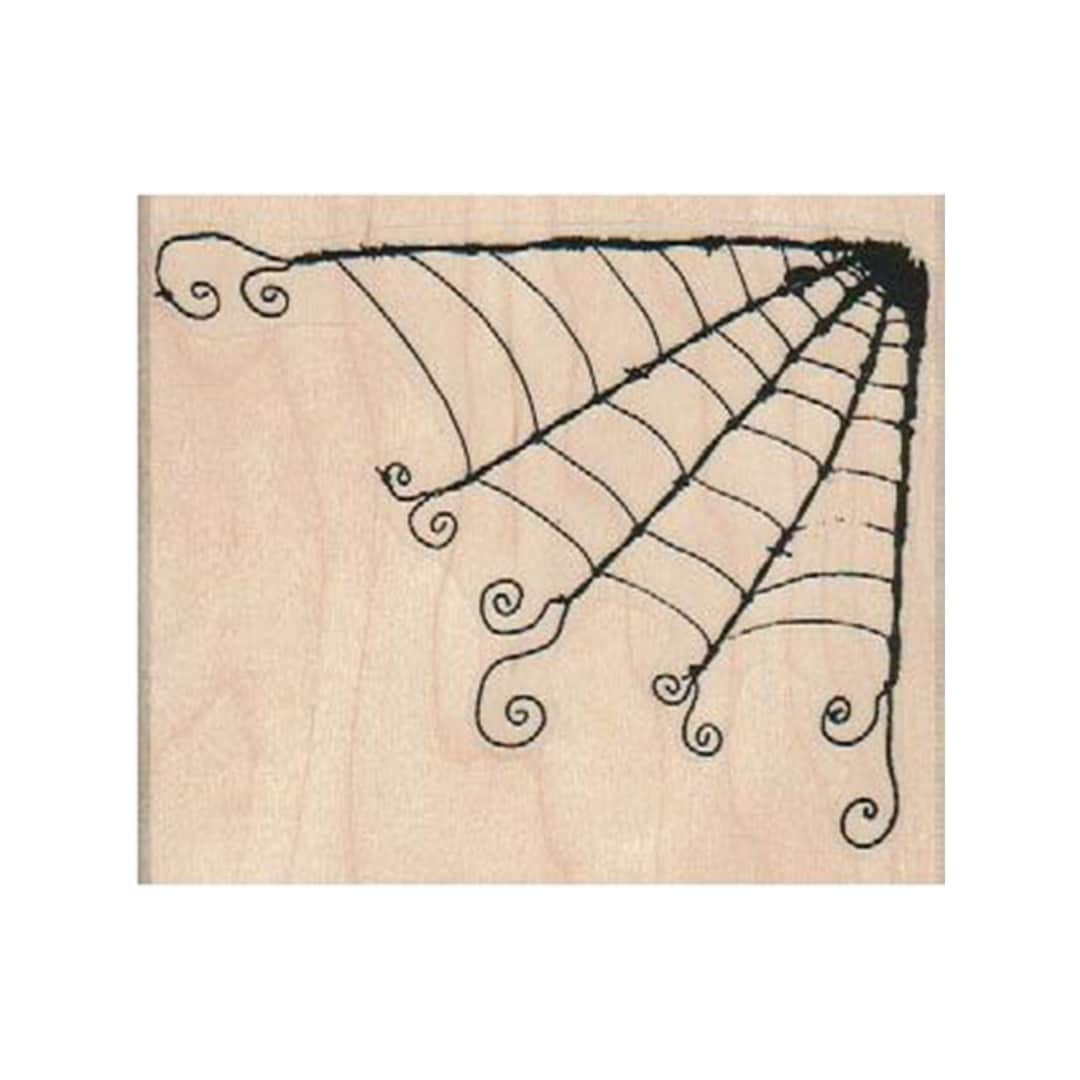 Fancy Spiderweb Corner RUBBER STAMP, Halloween Stamp, Halloween Stamps ...
