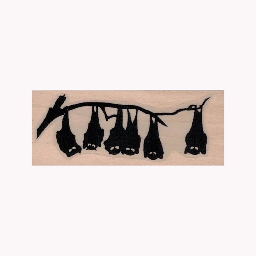 Hanging Bats Silhouette RUBBER STAMP, Halloween Stamp, Bat Stamp, Scary ...