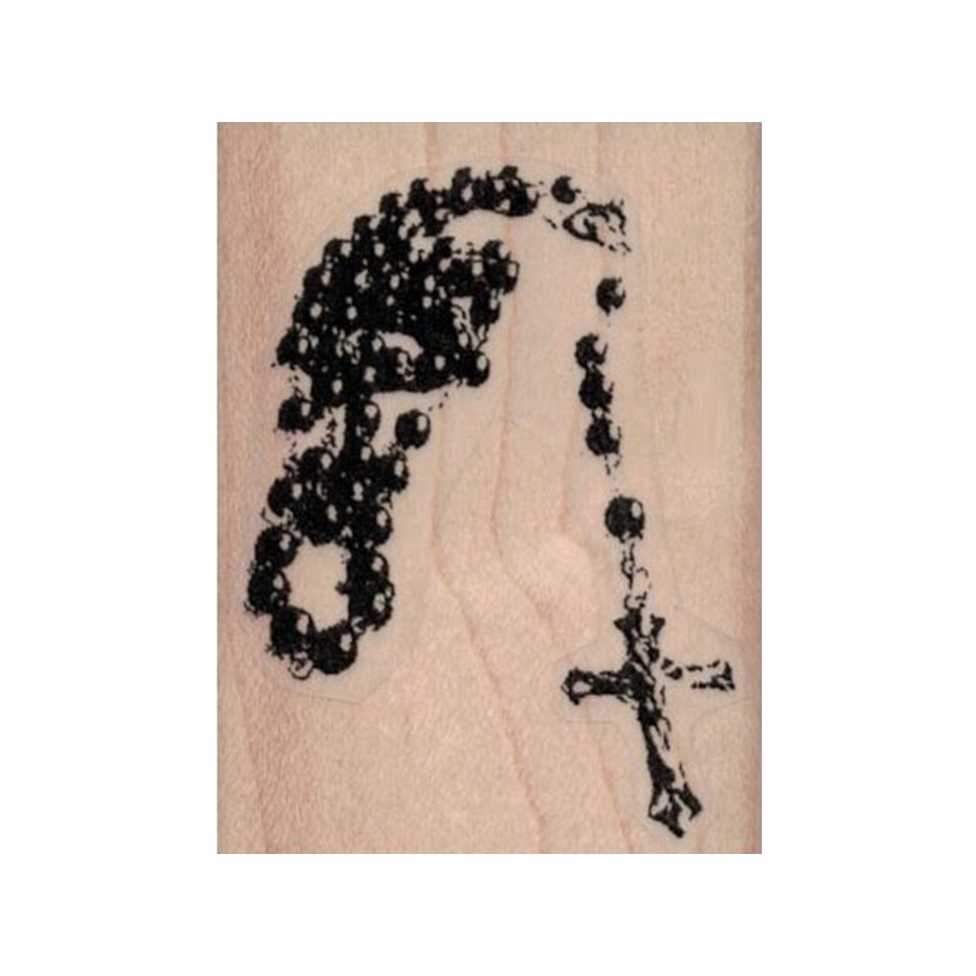 Rosary RUBBER STAMP, Religious Stamp, Rosary Beads Stamp, Christian ...