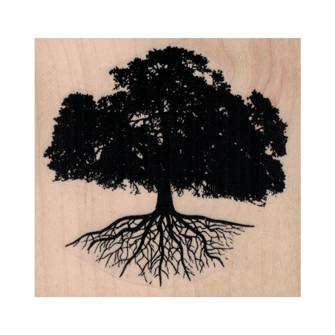 Tree of Life RUBBER STAMP, Tree Stamp, Tree With Roots Stamp, Big Tree ...