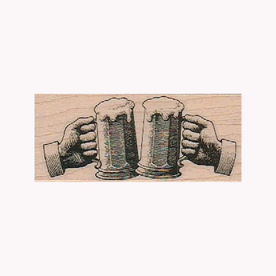 Two Mugs O' Beer RUBBER STAMP Beer Stamp Beer Mugs | Etsy