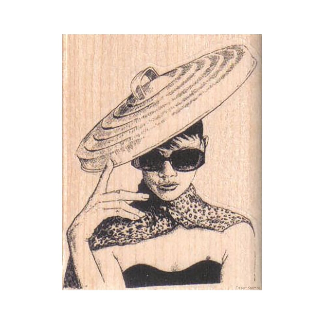 Lid Lady RUBBER STAMP, Woman Stamp, Lady Stamp, Glamorous Lady Stamp ...