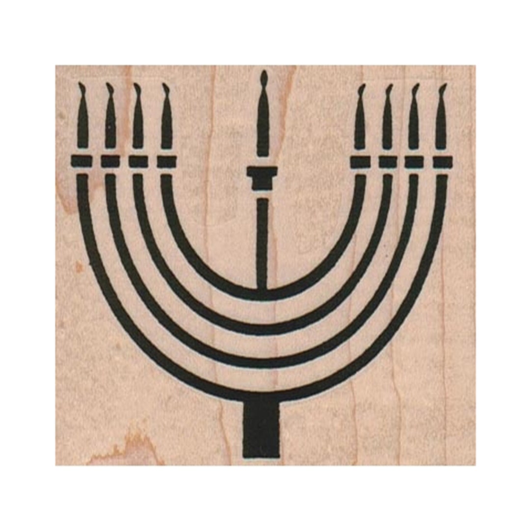 Hanukkah Menorah RUBBER STAMP, Seven Lamp Stamp, Hanukkah Stamp ...