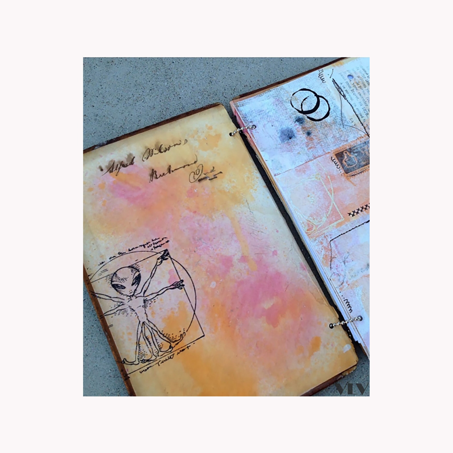 Alien Circle RUBBER STAMP Vitruvian Alien Stamp Alien Stamp - Etsy