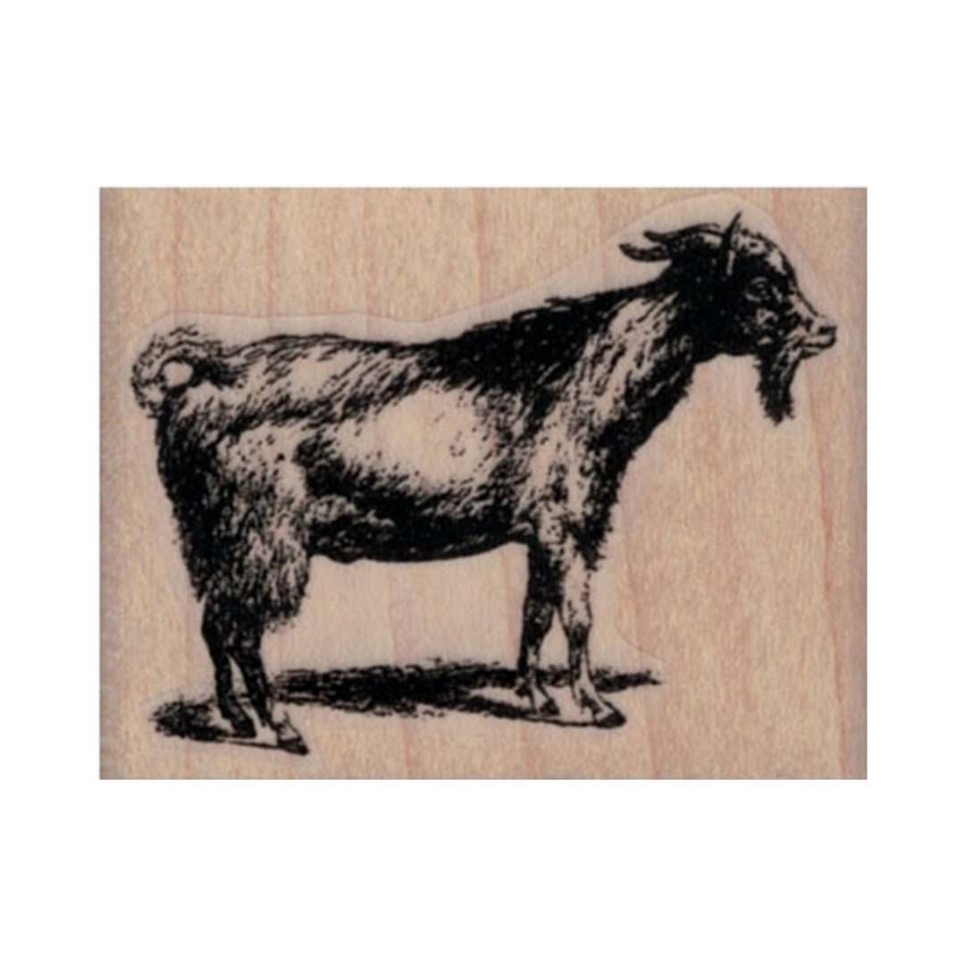 Goat Standing RUBBER STAMP, Goat Stamp, Farm Animal Stamp, Kid Stamp ...