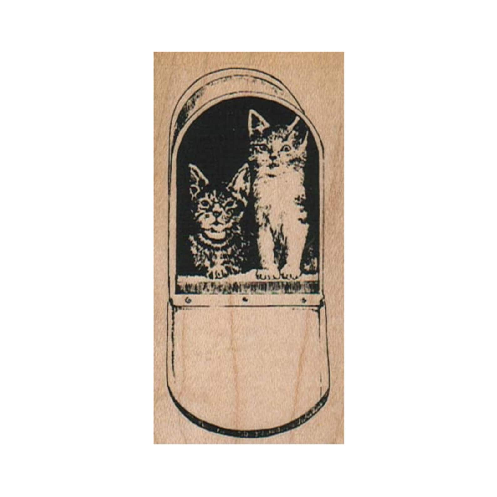 Kitties in Mail Box RUBBER STAMP, Kitty Rubber Stamp, Cat Stamp, Feline ...