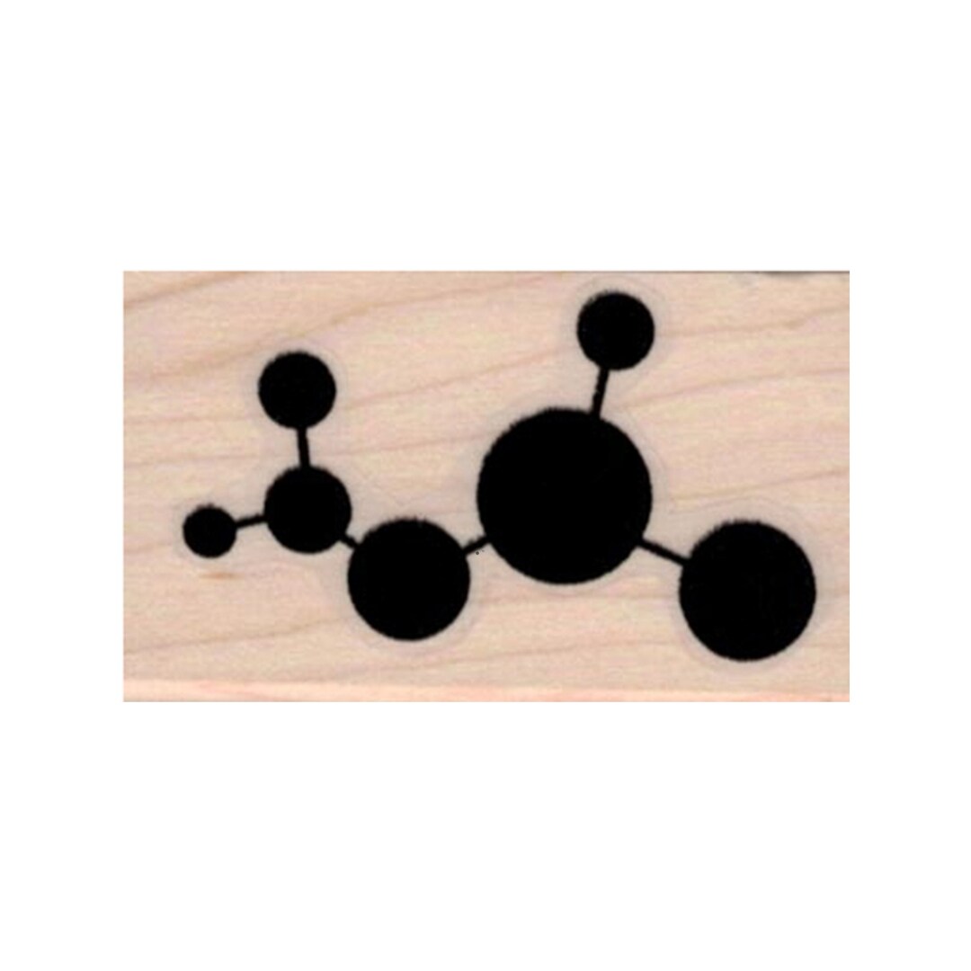 Ball and Stick Molecular Model RUBBER STAMP, Science Stamp, Scientific ...