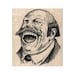 Bald Laughing Man RUBBER STAMP, Bald Man Stamp, Man Stamp, Man Rubber ...