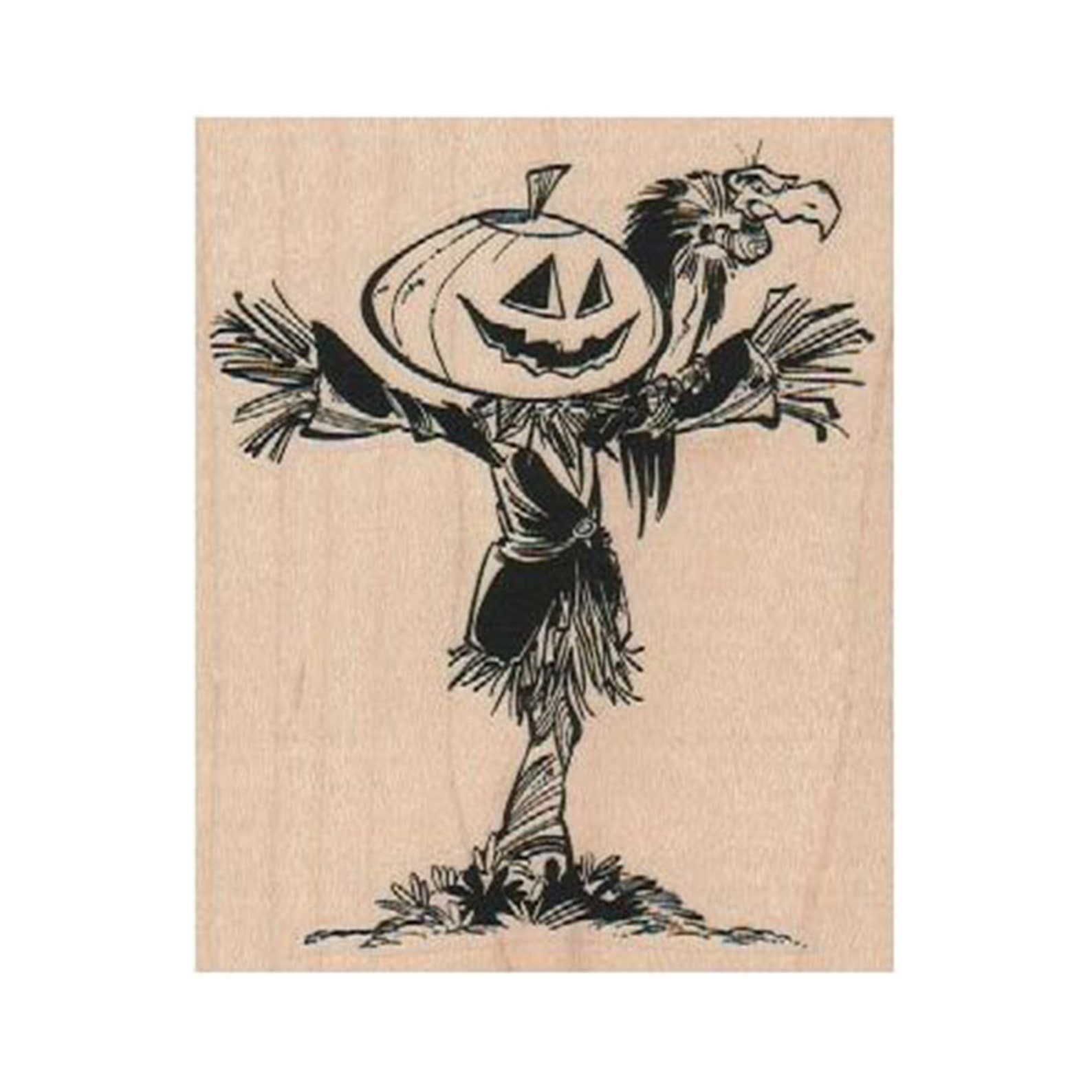 Scarecrow Jack O'lantern RUBBER STAMP, Halloween Stamp, Scarecrow Stamp ...