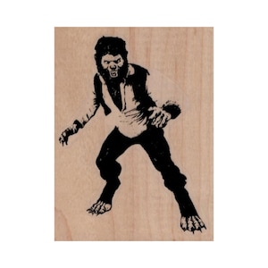 Werewolf RUBBER STAMP, Halloween Stamp, Horror Movie Stamp, Wolfman ...