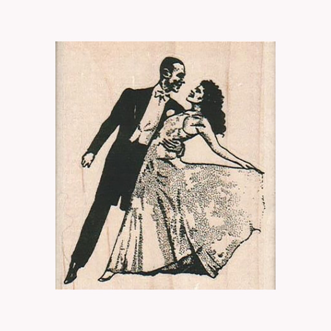 Dancing Couple RUBBER STAMP, Dancing Stamp, Ballroom Dancing Stamp ...