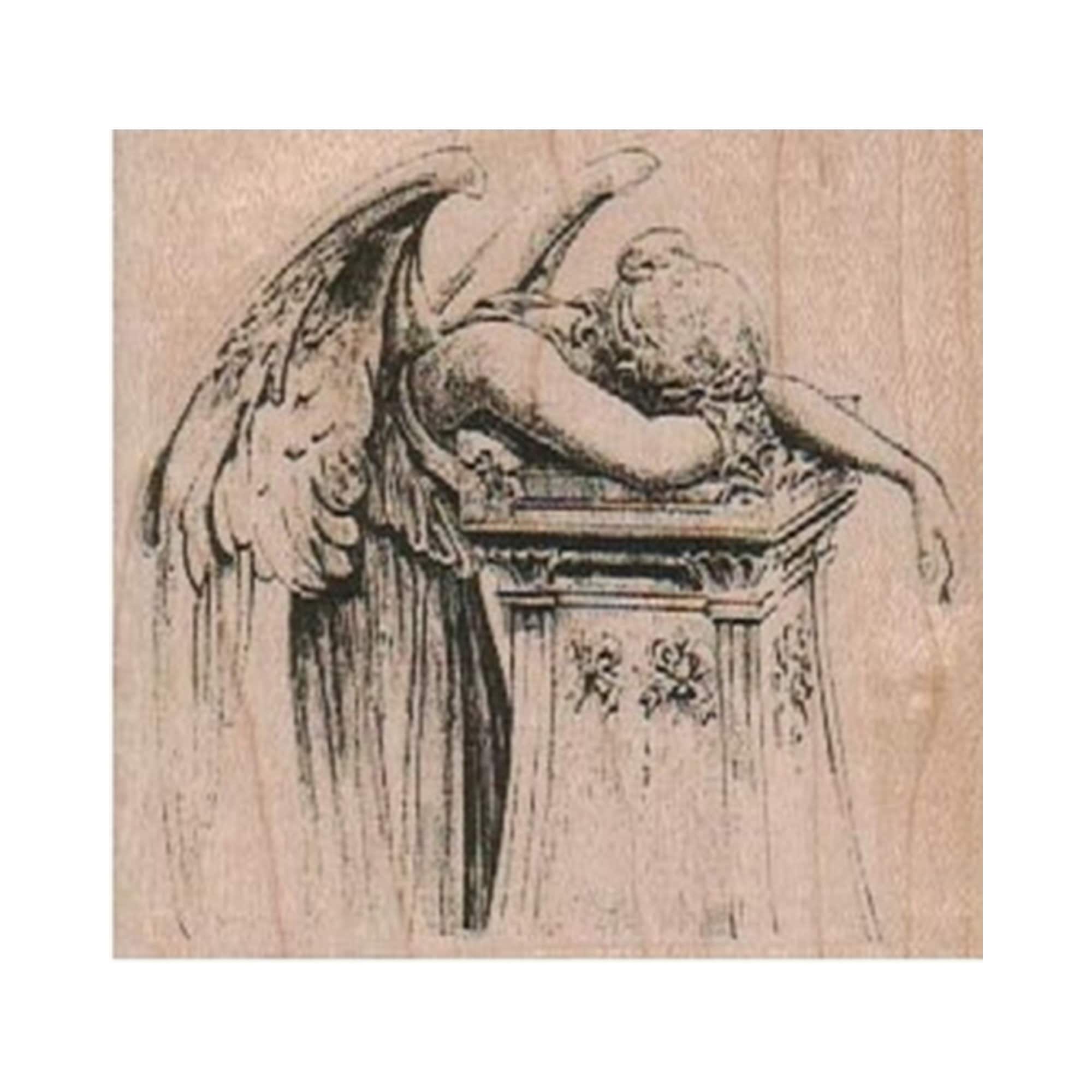 Angel Crying On Tombstone Tattoo