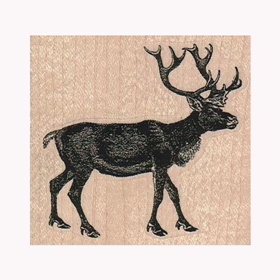 Reindeer RUBBER STAMP Christmas Stamp Winter Stamp Santa - Etsy