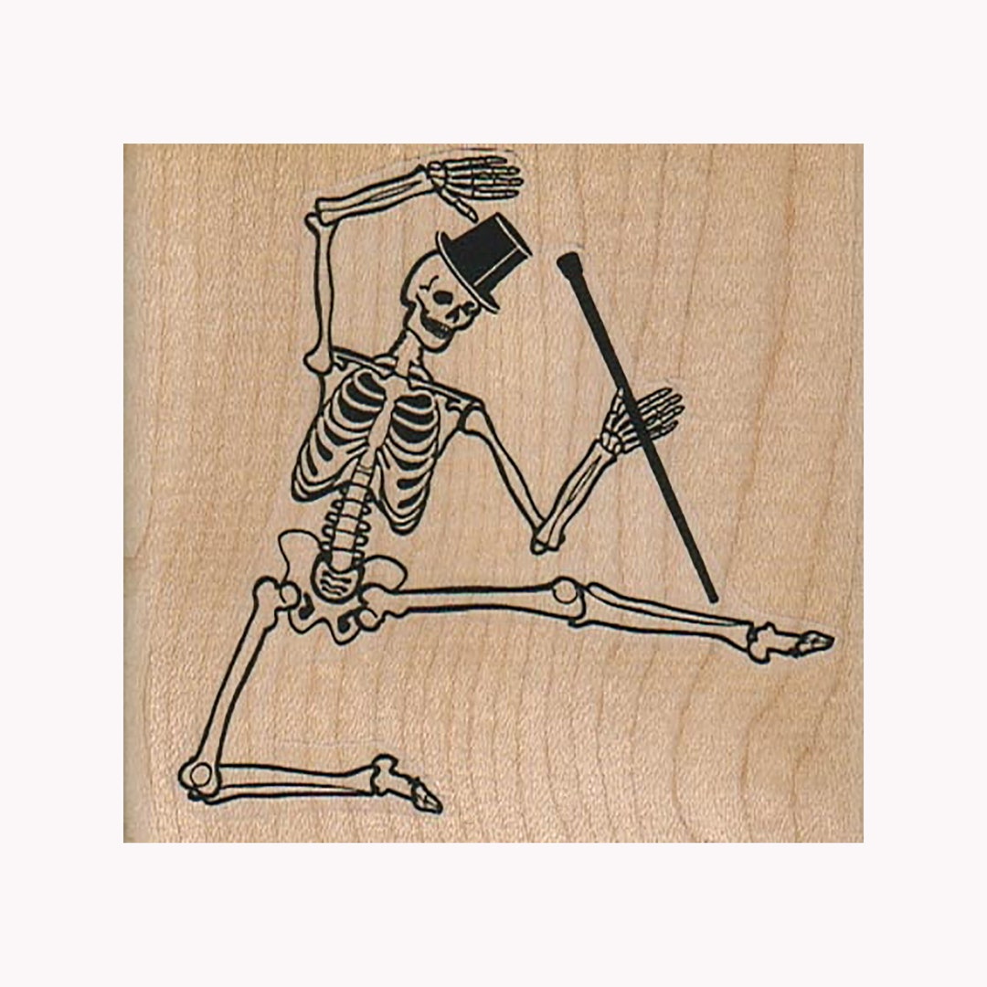 Dancing Skeleton RUBBER STAMP, Halloween Stamp, Day of the Dead Stamp ...