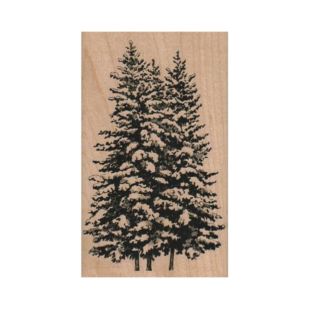 Evergreen Trees RUBBER STAMP, Tree Stamp, Nature Stamp, Outdoor Stamp ...