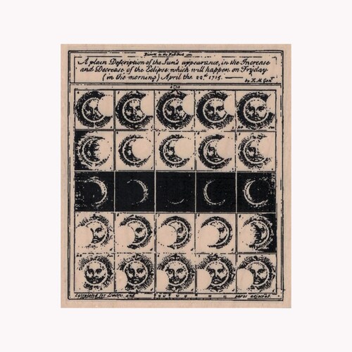 Eclipse Chart 1715 RUBBER STAMP Astronomy Stamp Moon Stamp | Etsy