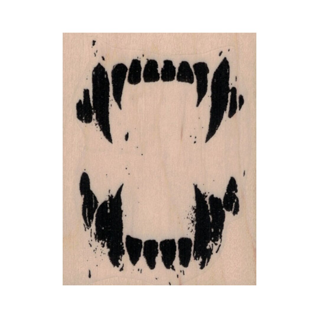 Set of Vampire Teeth RUBBER STAMP, Halloween Stamp, Vampire Stamp ...